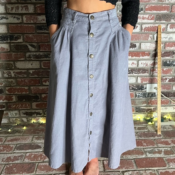 Cherokee | Skirts | Cherokee Blue And Gold Aline Pleated Midi Skirt ...